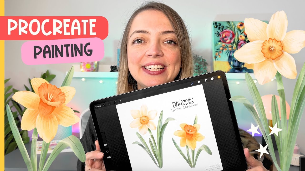 Paint These Daffodils in Procreate—No Drawing Required - YouTube