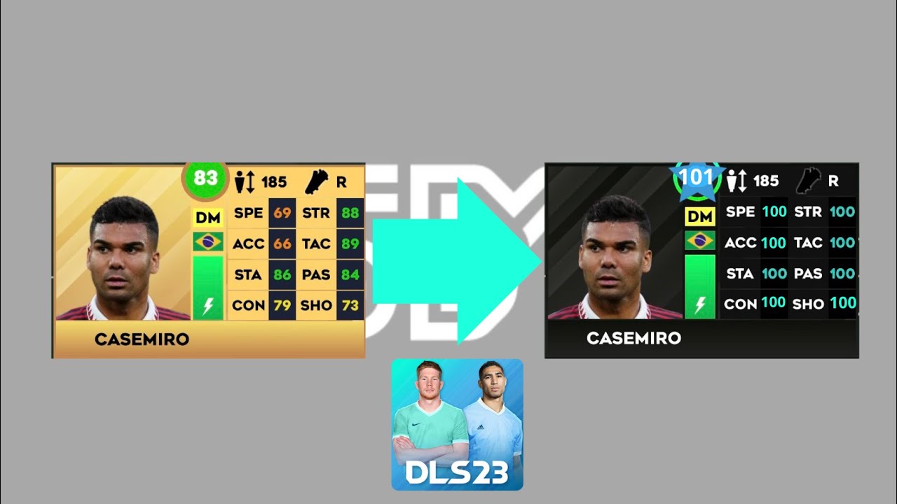 DLS 2023 || Nâng cấp max cầu thủ Casemiro trong Dream League Soccer ...