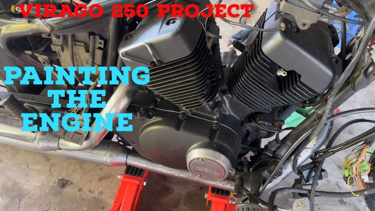 Virago 250 Project Bike - Painting the Engine - YouTube