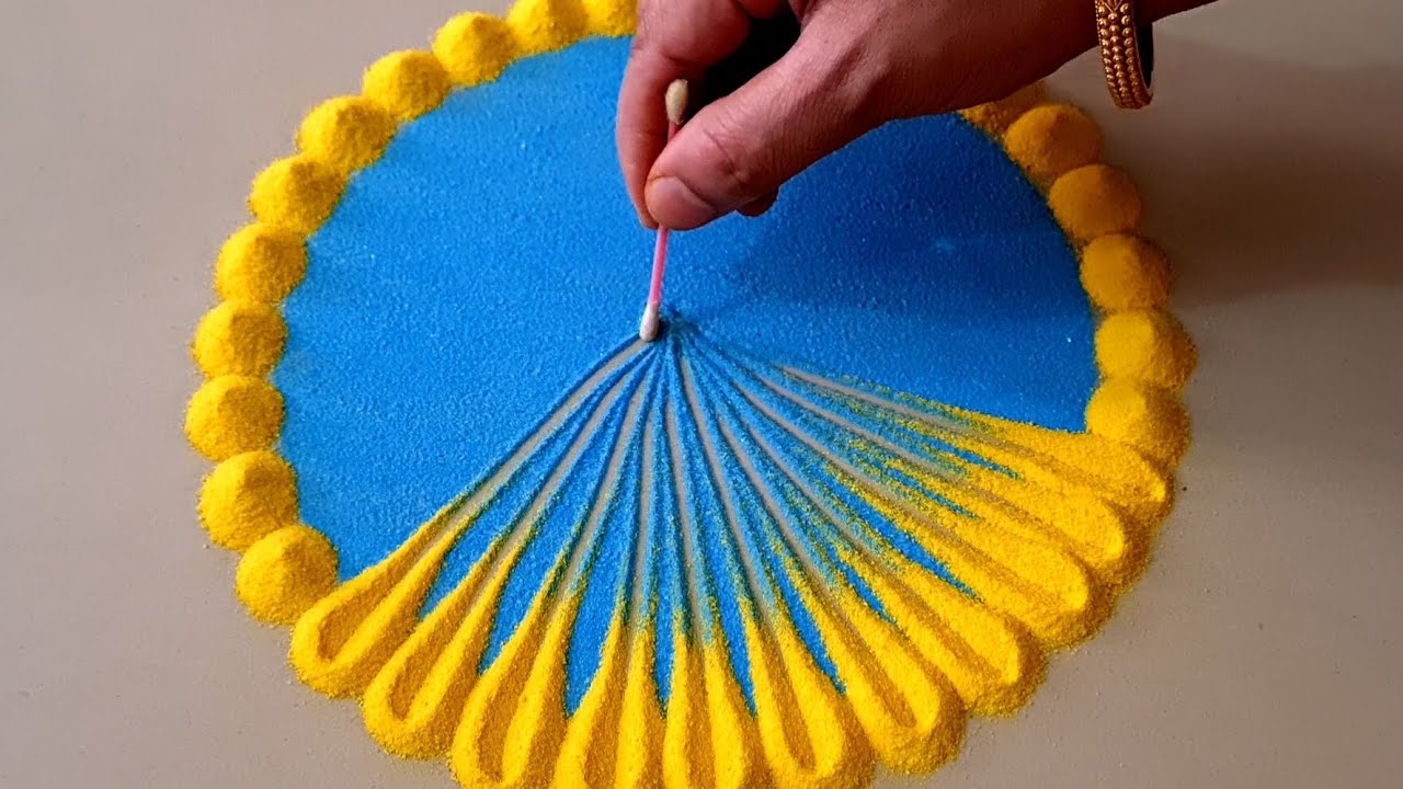 Simple Big Rangoli For Festival | Rangoli Colours | Relaxing Sand ...