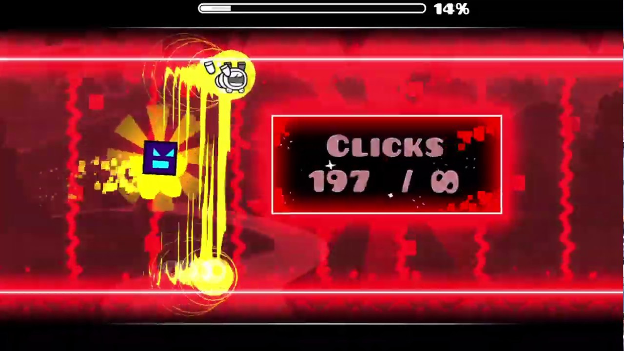 World Record (1423 clicks) Geometry Dash Faster Clicking Challenge ...