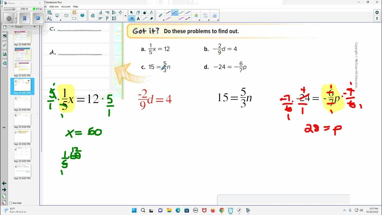 Solving equations with Rational Coefficient - YouTube