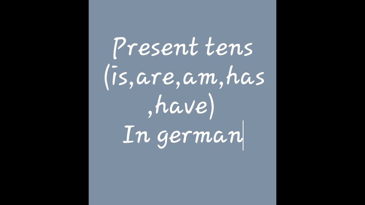 Present Tenses German language(lesson 2)|Important for exam - YouTube