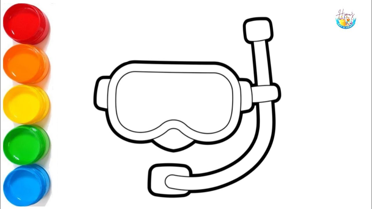 Swimming goggles Drawing,Painting and Coloring for kids toddlers | Draw ...