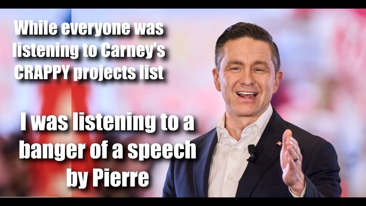 Poilievre's Message of HOPE today - Carney's CRAPPY projects list - YouTube