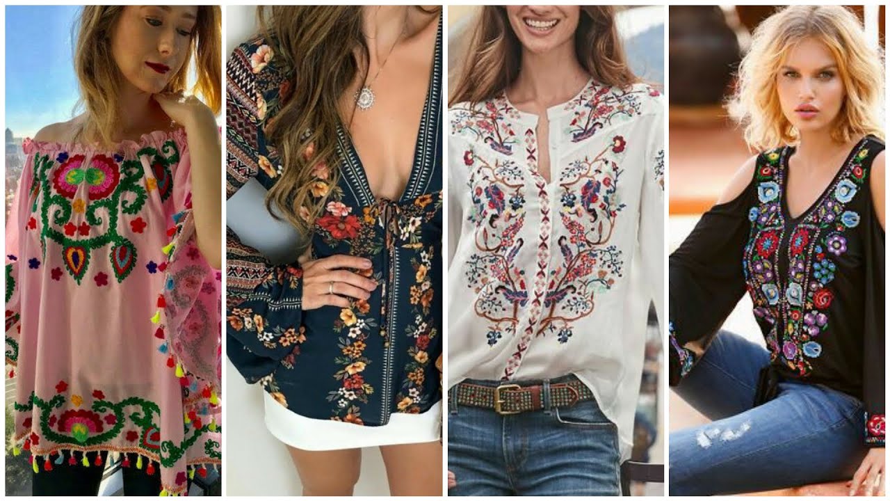 Beautiful Embroidered Top#Designs/Floral Embroidery/Embroidered Blouse ...