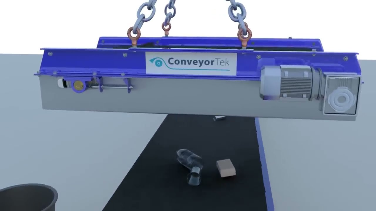 ConveyorTek Self Cleaning Conveyor Magnet - YouTube