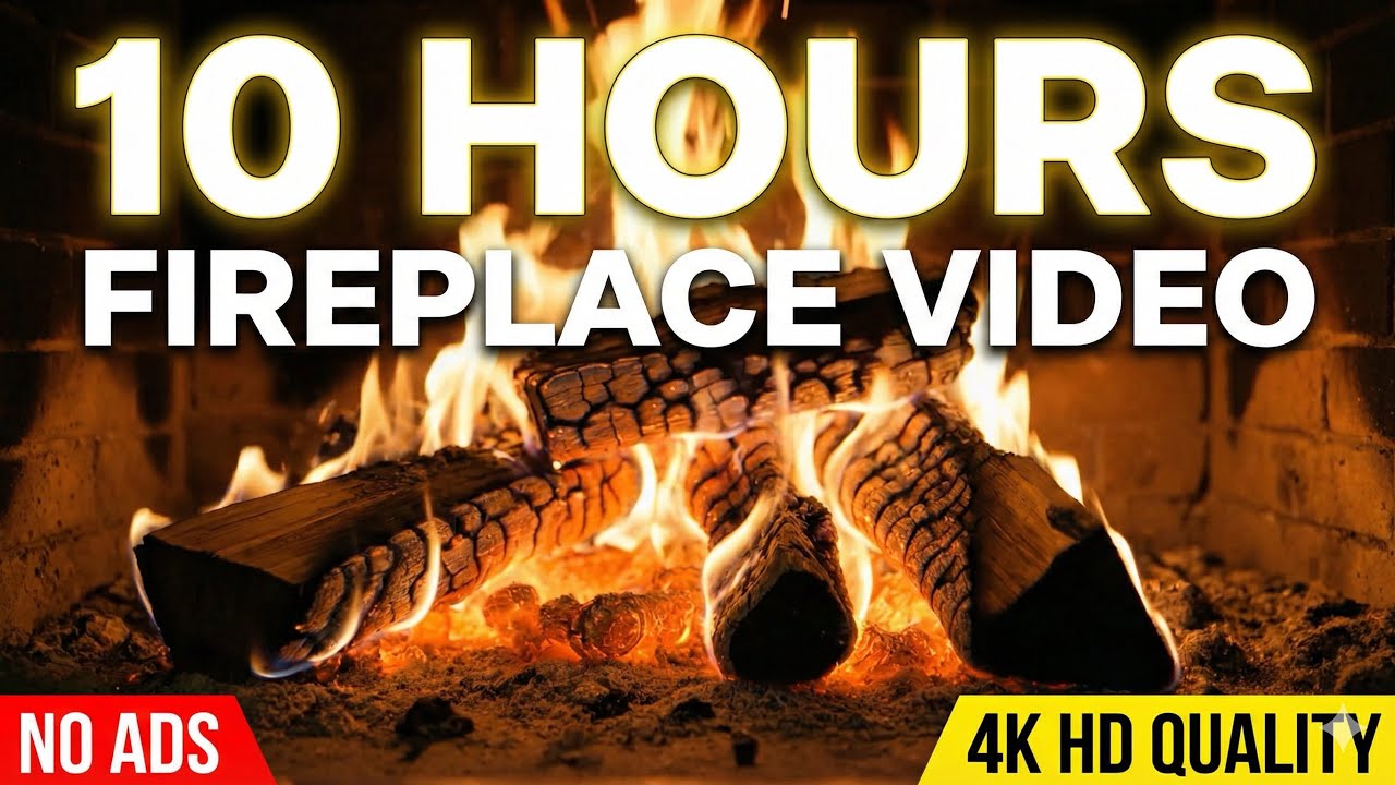 10 Hours Cozy Fireplace Background for Sleep, Work, Study, relaxation ...