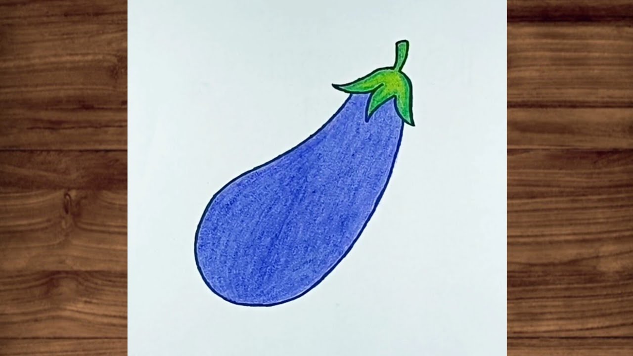 Draw Brinjal Step By Step || Draw Eggplant For Beginners || Easy ...