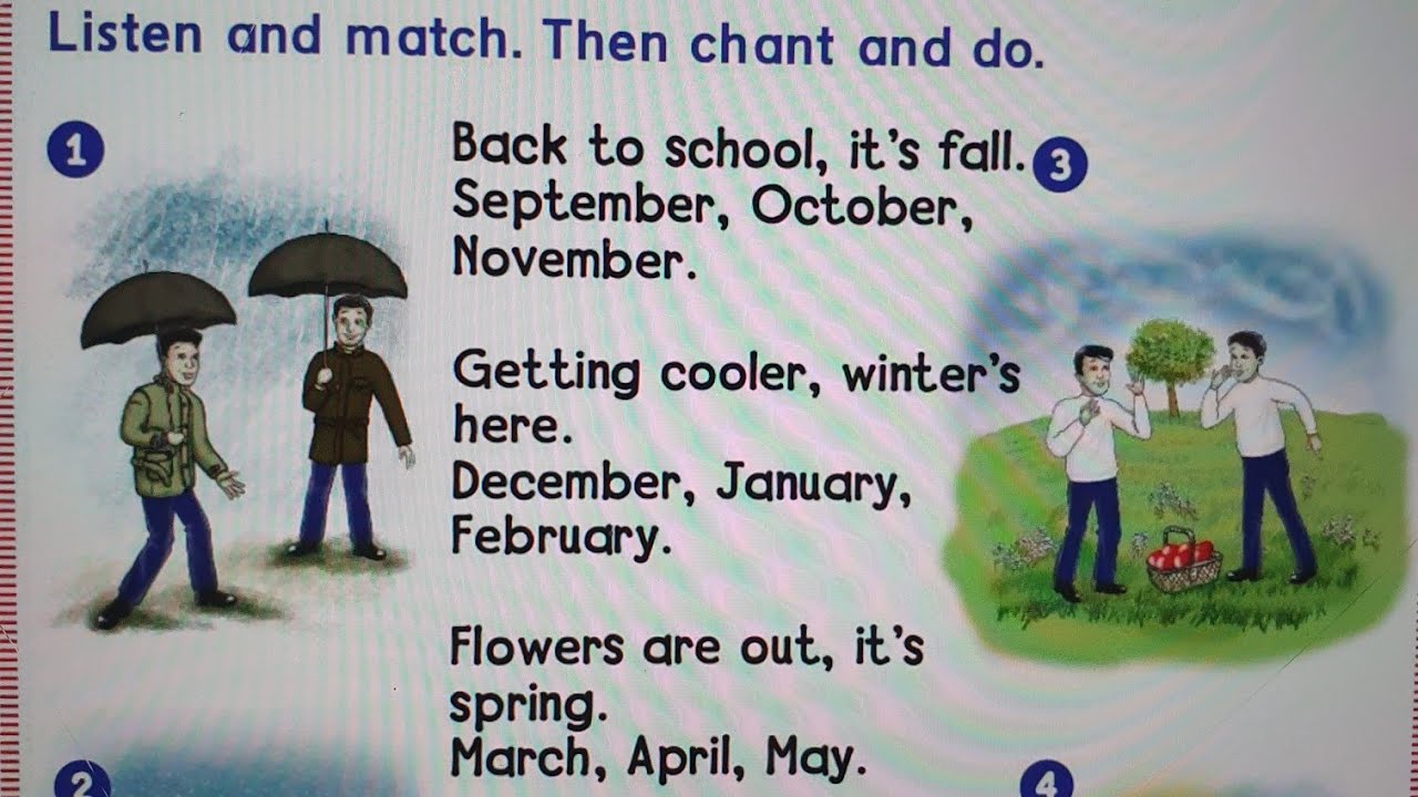 انجليزي خامس ابتدائي ف٢ Months and seasons chant. - YouTube