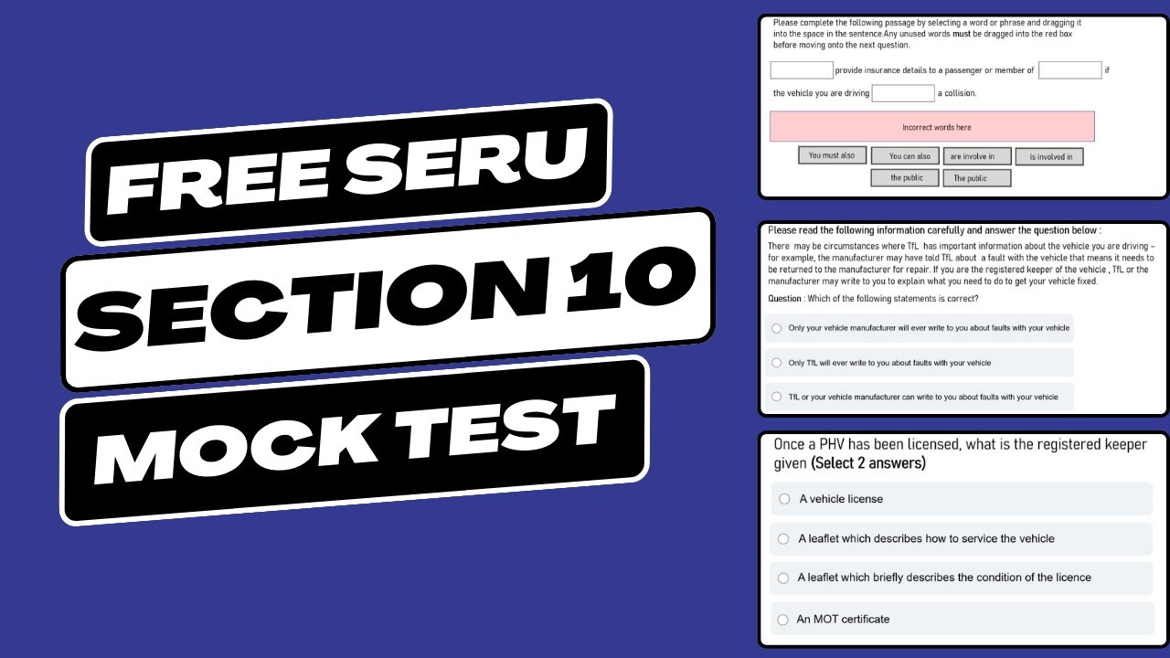 TFL SERU Section 10 - Free Mock Test - Ridesharing - YouTube