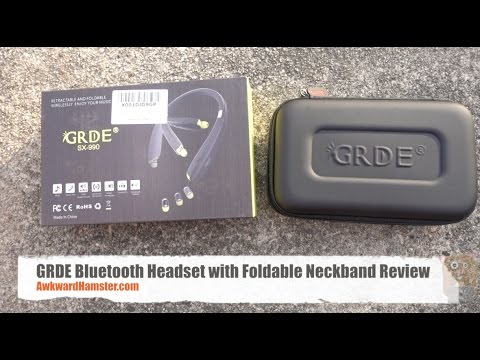GRDE Bluetooth Headset with Foldable Neckband Review - YouTube