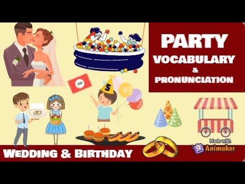 PARTY Vocabulary/Wedding & Birthday Useful Words in English/Learn ...