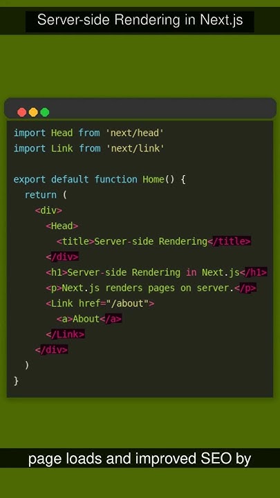 Unlock Fast Page Loads with Next.js Server-Side Rendering - YouTube