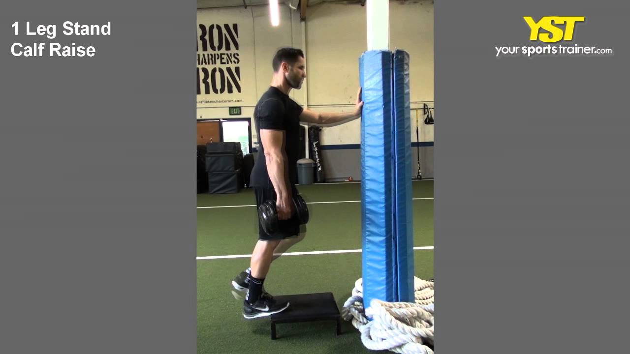 1 Leg Stand Calf Raise - YouTube