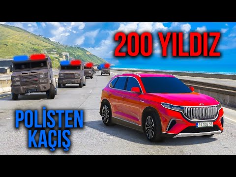 Yerli Arabamız Elektrikli TOGG ile 200 Yıldızda Polisten Kaçış - GTA 5