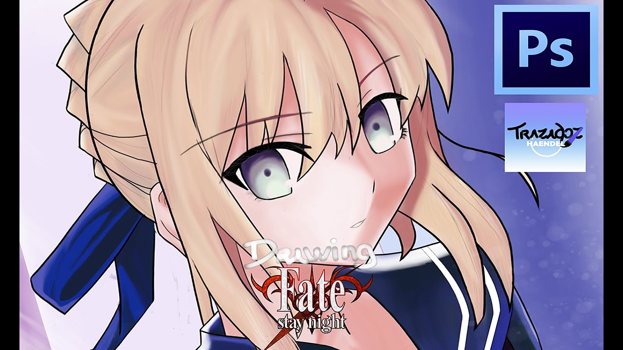 Dibujando a Saber - Drawing to Saber (Fate Stay Night) - YouTube