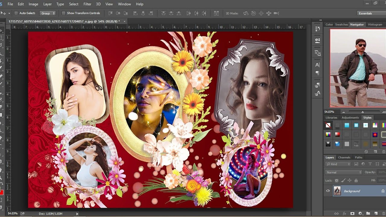 Kolaj page making with beautiful photo fream - YouTube