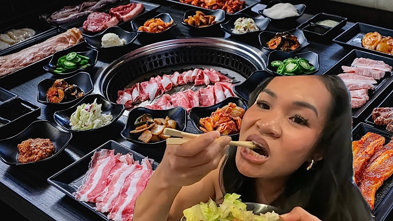 Korean BBQ *mukbang* Dining In - YouTube