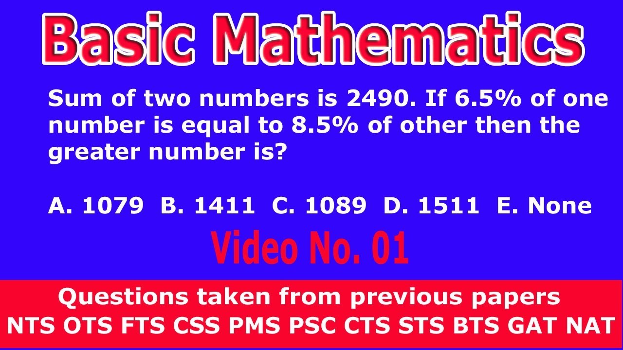 Basic Mathematics for all Competitive Exams: Questions from previous ...