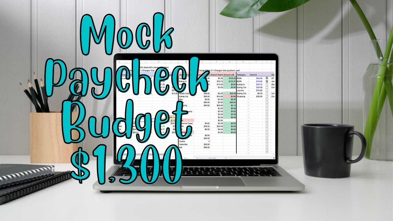 Mock Budget | New Changes | $1300 | Paycheck Breakdown - YouTube