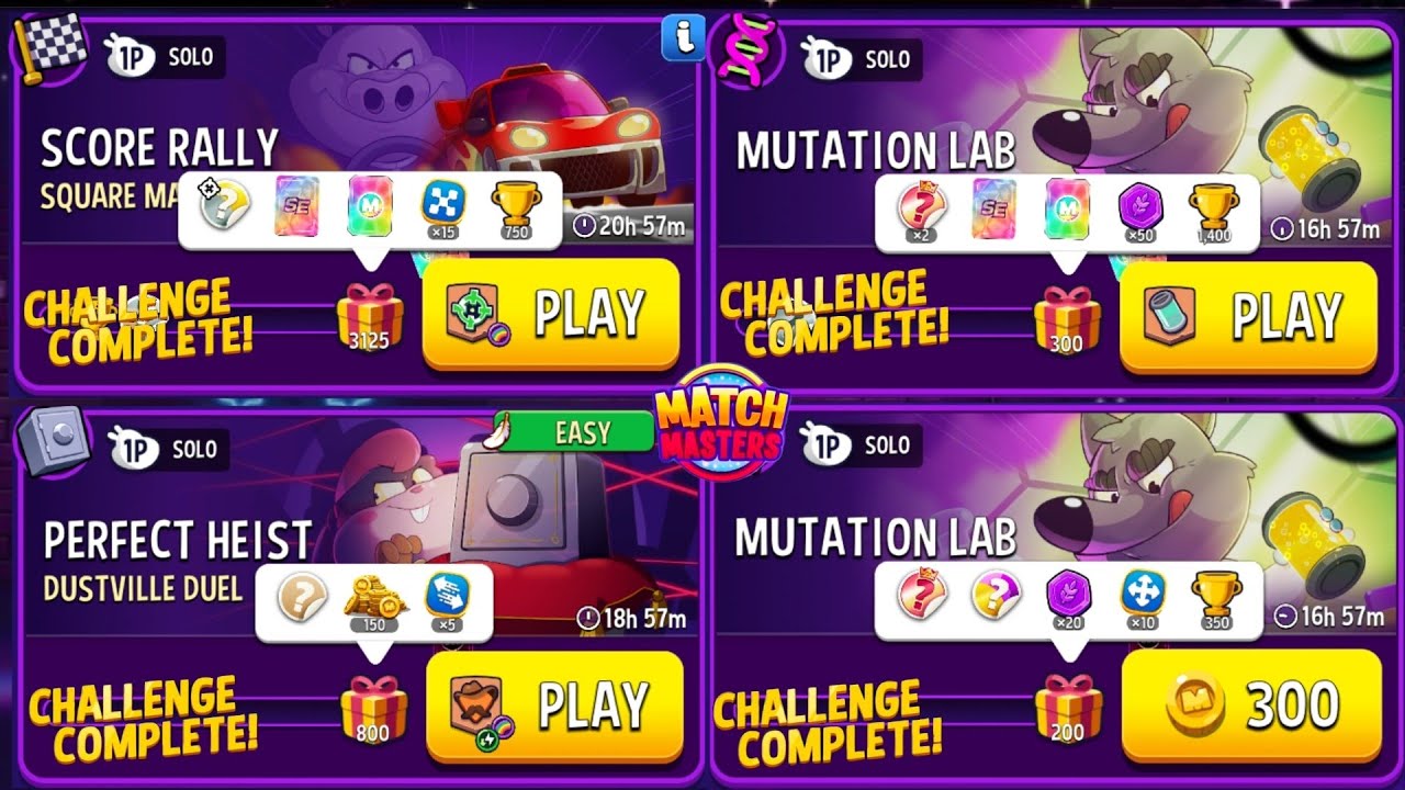 4 Solo/ Mutation Lab 300 DNA and 200 DNA/ Square Matches+Rainbow ...