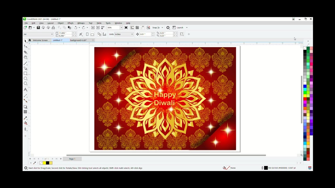 How To Make Diwali Poster In CorelDraw | CorelDraw Me Diwali Poster ...