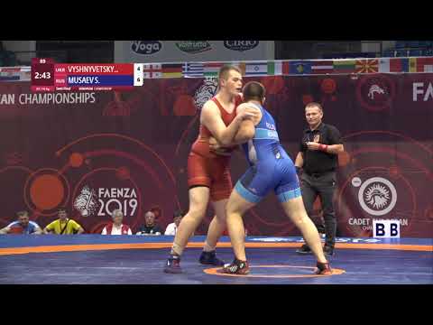 1/2 GR - 110 kg: M. VYSHNYVETSKY (UKR) v. S. MUSAEV (RUS)