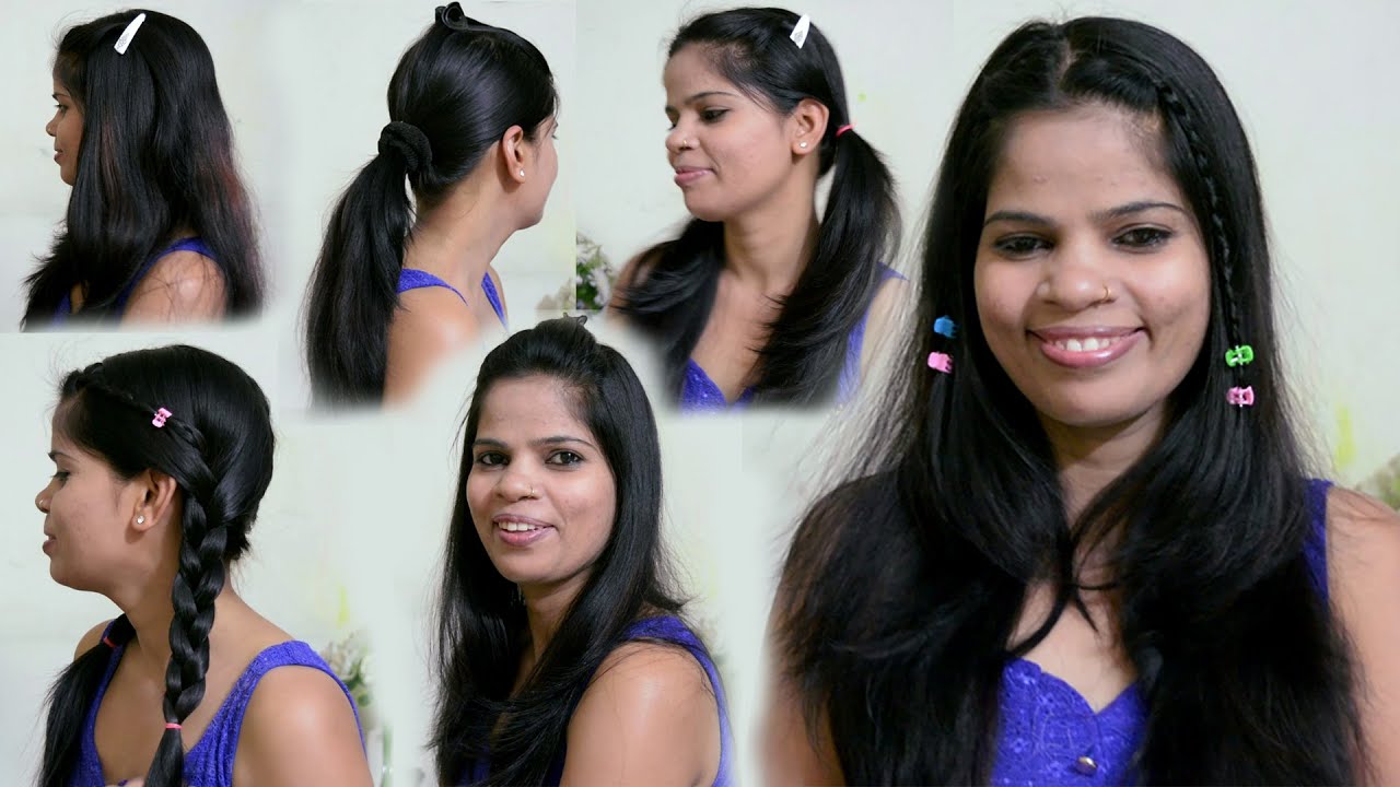 Perfect Hairstyle for Students/6 Daily wear hairstyle - YouTube