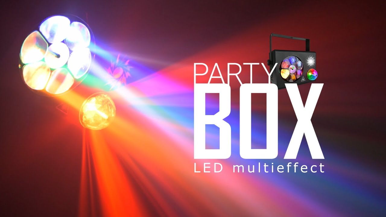 Light4Me Party Box – multiefekt LED ball gobo laser strobe - YouTube