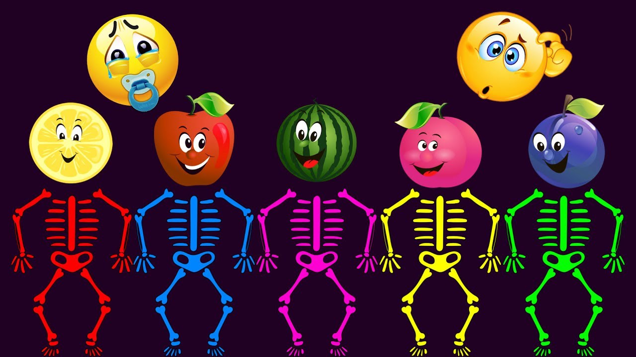 Fruits Skeleton Colors Learn Finger Family Song | Nursery Rhymes - YouTube