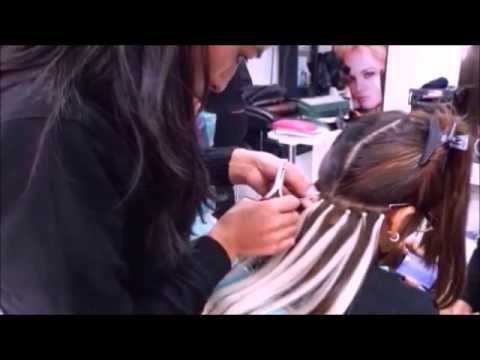 Extensiones con micro ring mecha por mecha Lima Peru. Mechas rubias en ...