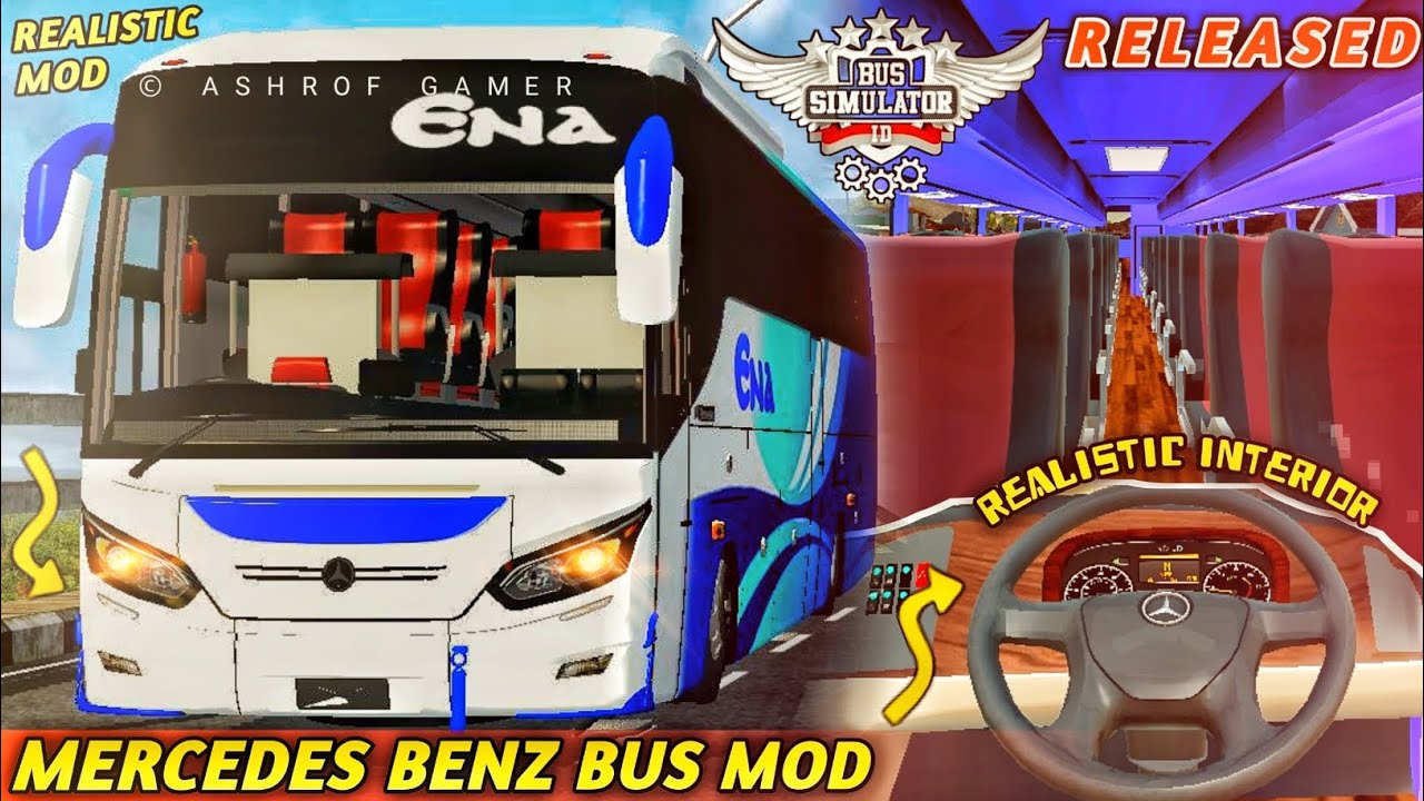 Most Realistic💥MERCEDES BENZ BUS MOD For Bussid😍New Bus Mod For Bussid ...