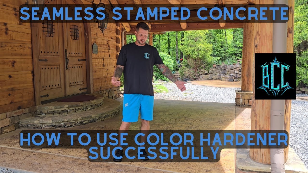 How to stamp concrete using color hardener. - YouTube