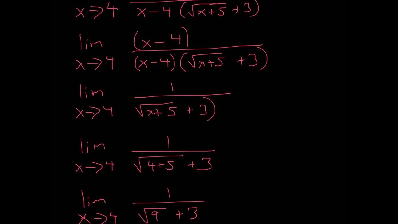 Limit Square root ((x+5)-3) /(x-4) - YouTube