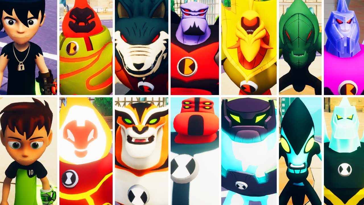 BEN 10 POWER TRIP - TODAS AS TRANSFORMAÇÕES DOS ALIENS DO OMNTRIX E ...
