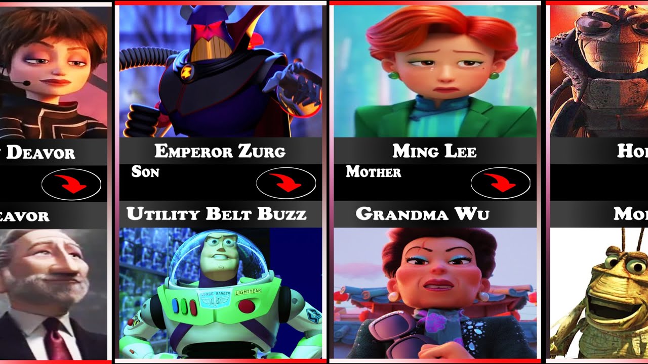 Pixar Villains Families - YouTube
