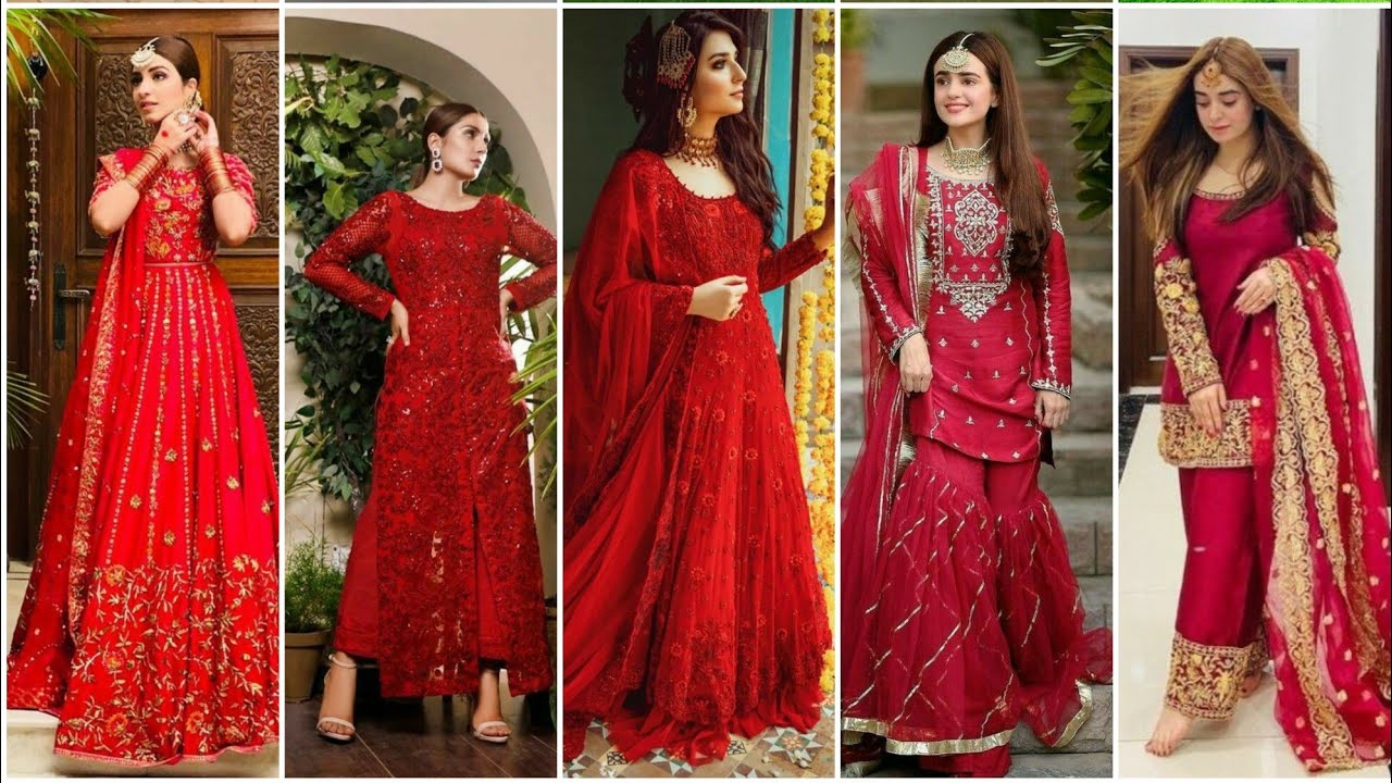 Red dress design latest beautiful stylish and simple different red ...