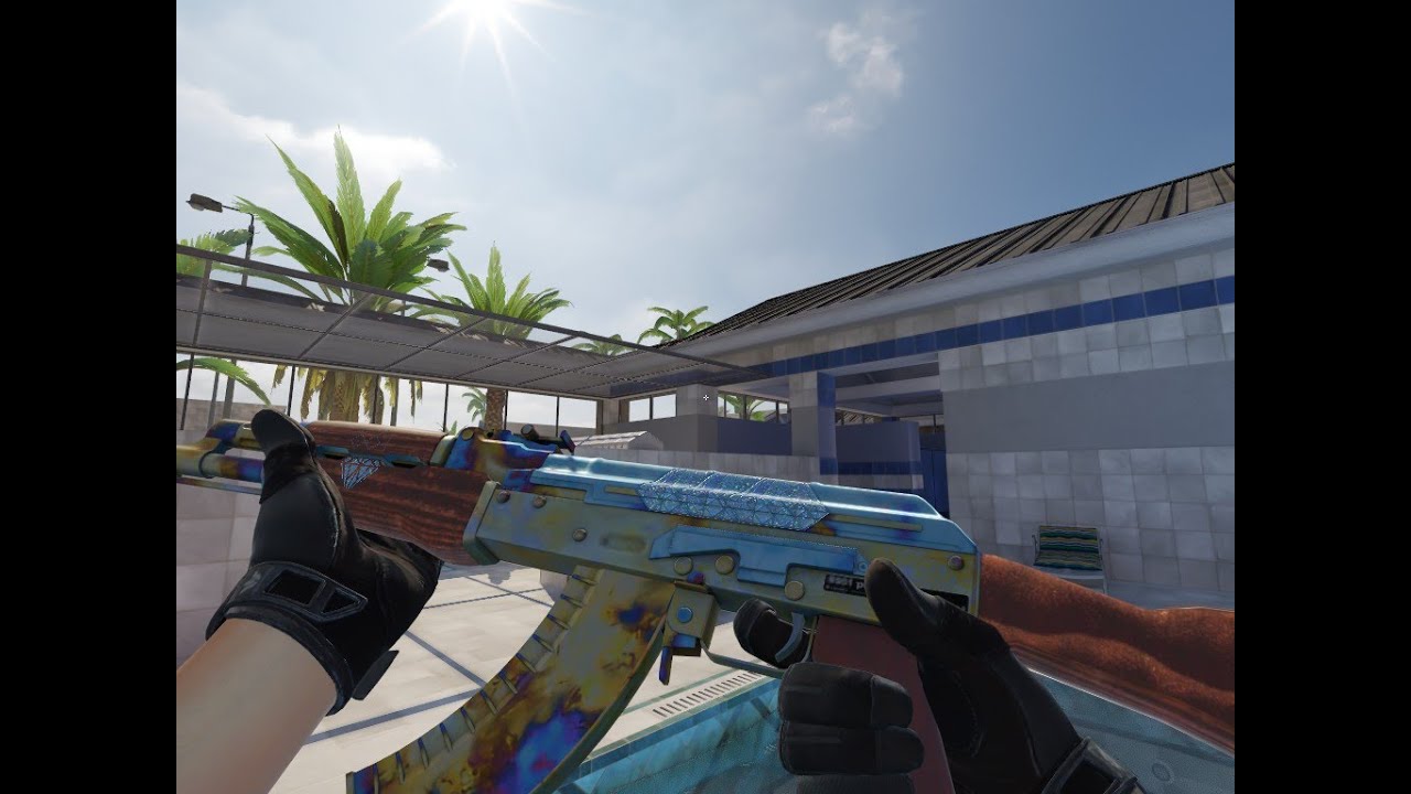 CS2 SHOWCASE AND GAMEPLAY w AK 47 CASE HARDENED #661 BLUE GEM REPLICA ...