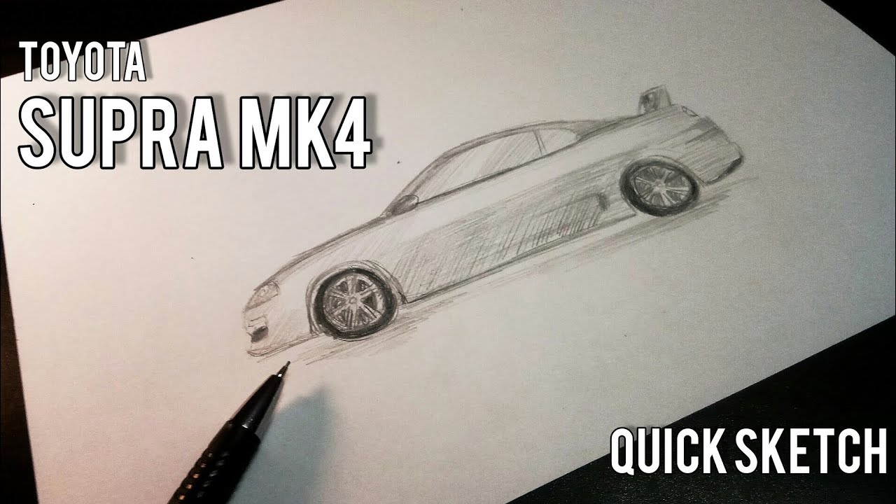 Toyota Supra MK4 drawing | Easy supra drawing - YouTube