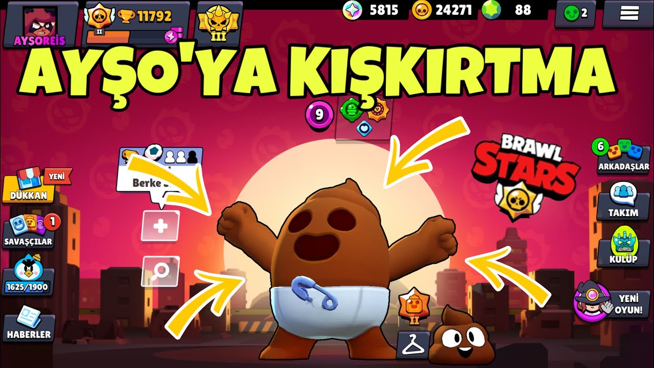 AYŞO'YA BÜYÜK KIŞKIRTMA, KAKA SPİKE ALDIM ÇILDIRDI! -BRAWL STARS - YouTube