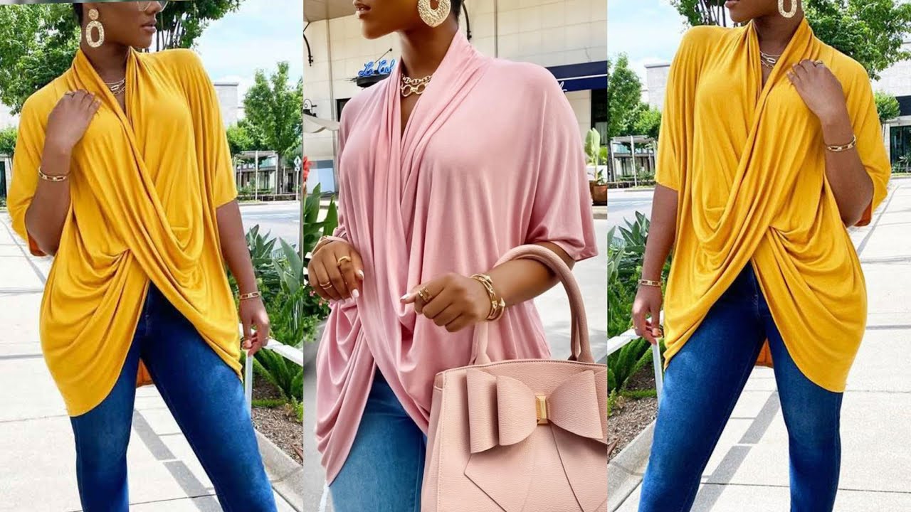 How to make a FRONT TWIST CRISS CROSS TOP with COLLAR - YouTube