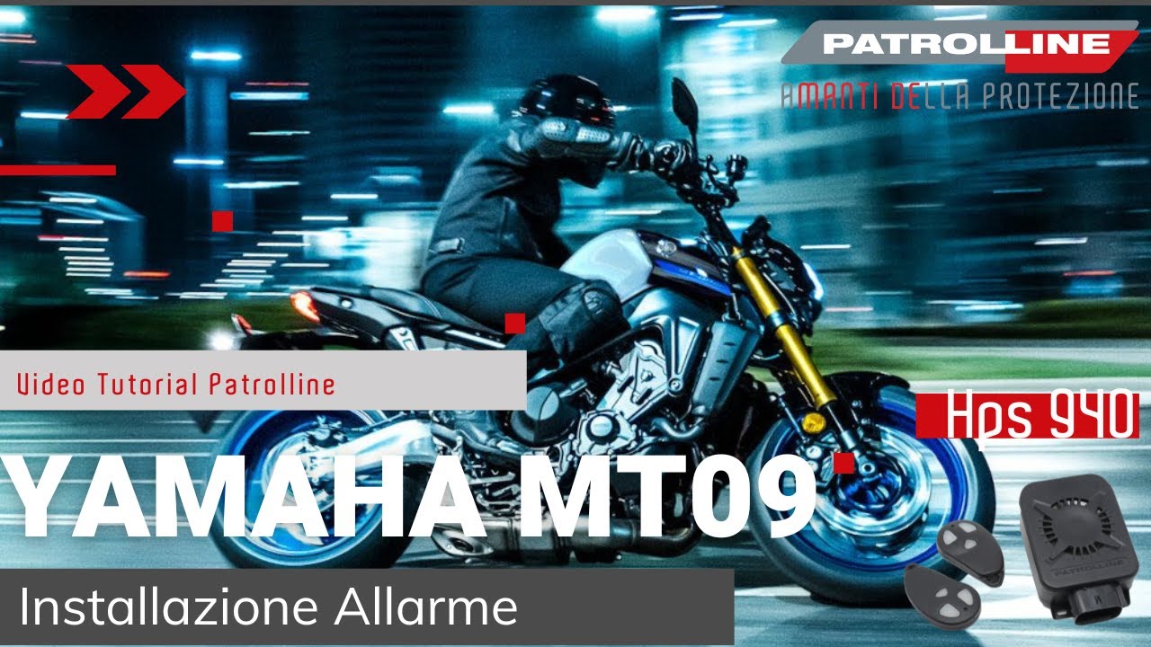 Yamaha Mt09 - Video Tutorial d'installazione antifurto sonoro Patrolline - YouTube