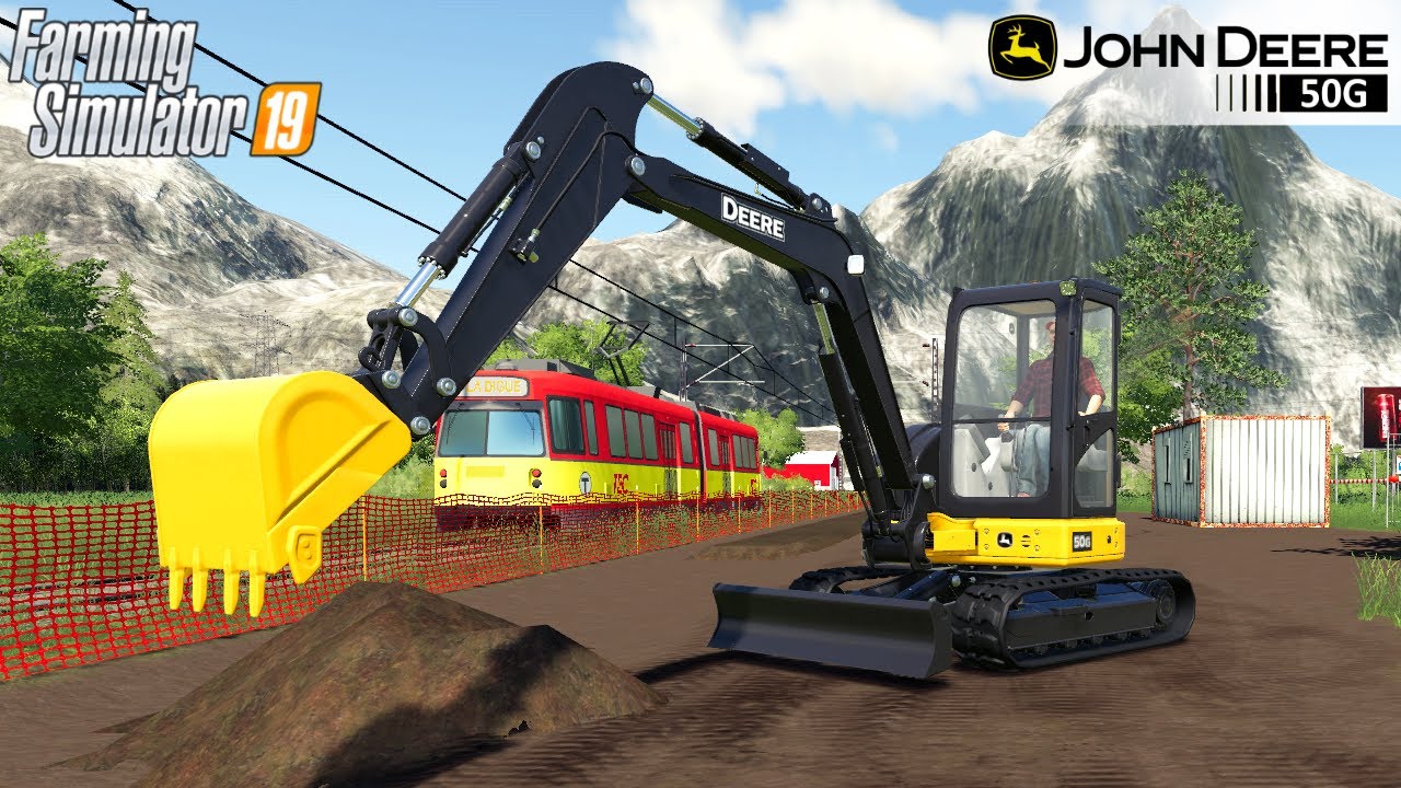 Farming Simulator 19 - JOHN DEERE 50G Excavator Digs The Dirt At The ...