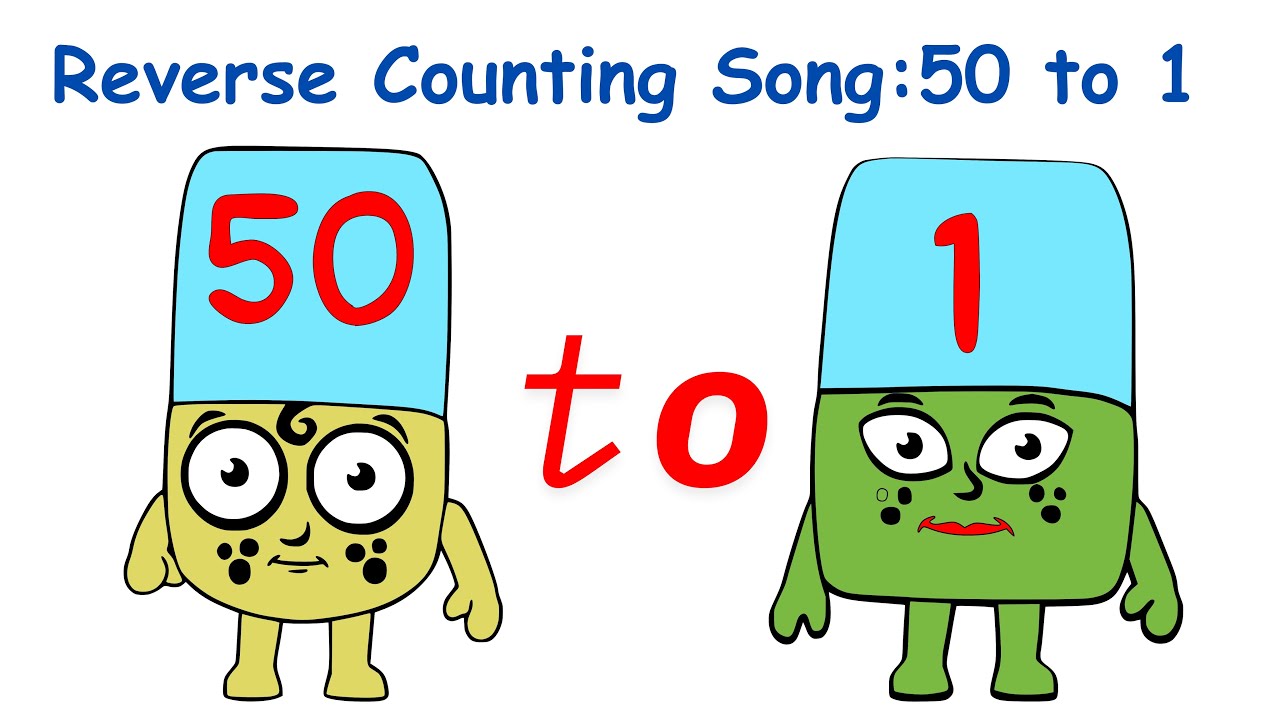 Reverse Counting Song: 50 to 1 with Number Blocks | Fun Backward ...