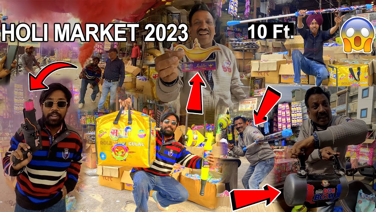 Cheapest Holi Market | HOLI STASH 2023 | Wholesale Market, Pichkari ...