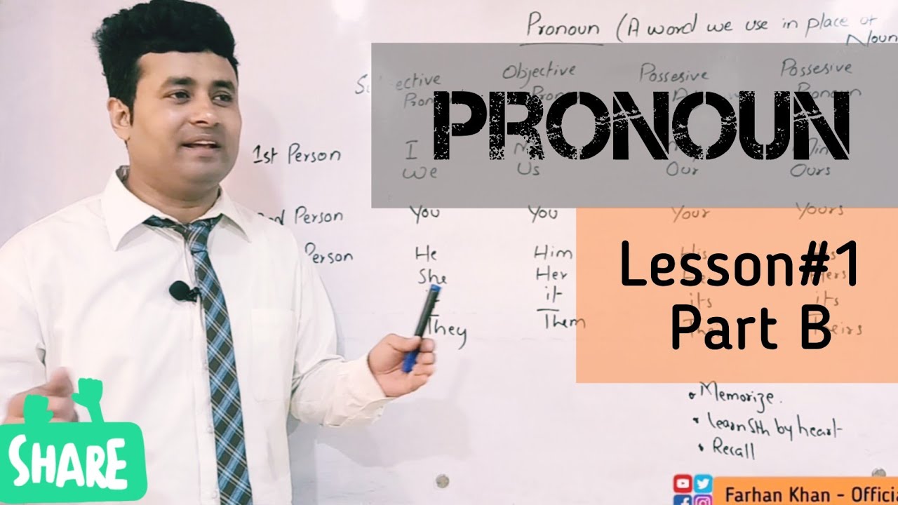 Pronoun in English Grammar | Lesson#1 (Part B) - YouTube
