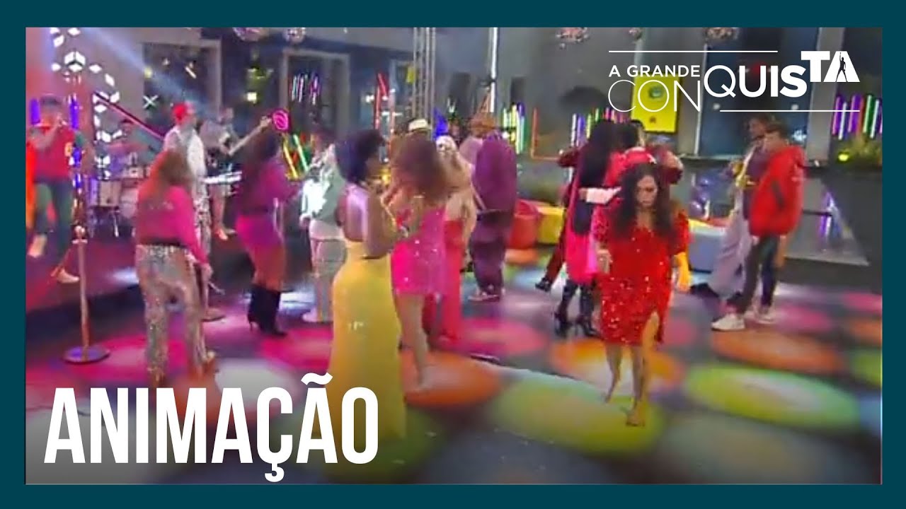 Conquisteiros se jogam na pista de dança durante festa final | A Grande ...