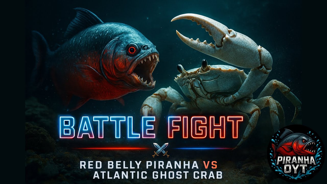 Battle Fight ⚔️ Piranha vs Atlantic Ghost Crab | Live Aquarium Fight ...