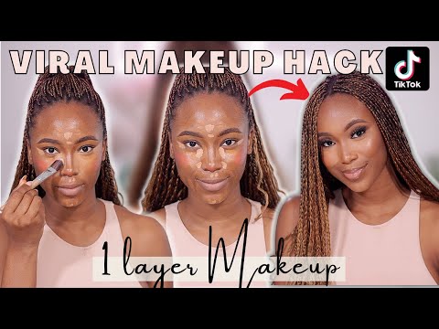 Testing Viral TikTok Makeup Hack | One Layer of Makeup for Flawless